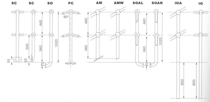 Stanchion of 18 Different Types for Railing - Buy , , Product on ...
